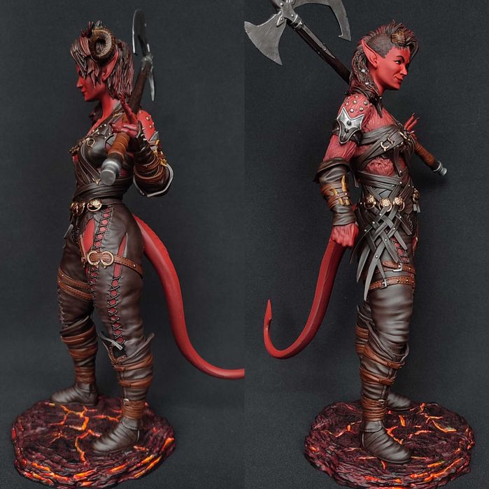 Pomalowana figurka kolekcjonerska Karlach z gry Baldur's Gate 3 ...