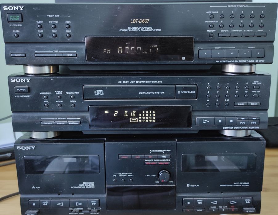 Sony deck CD CDP-M43, cassette TC-D607, receiver LBT-D707: 4 000 грн. - Cd / md / вінілові ...