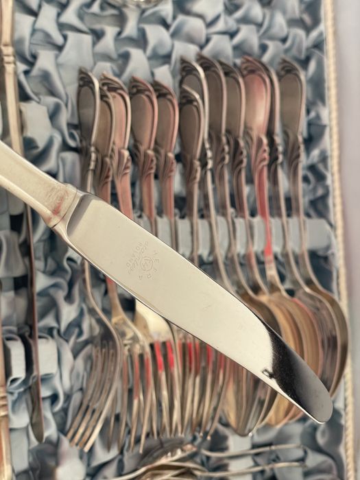 Zestaw srebrnych sztućców Hefra Rapsodia dla 6 osób - próba 800 Bibice ...