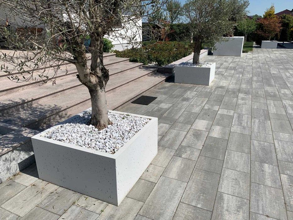 Duża donica betonowa ogrodowa zewnętrzna na drzewo 80x80x60 DUŻY WYBÓR ...