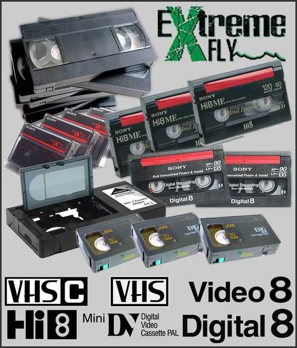 Digitalização de Cassetes VHS-C, VHS, Video8, HI8, Mini DV, DIGITAL8 ...