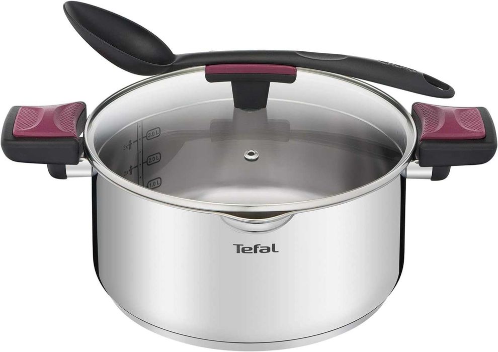 Каструля нержавійка Tefal Cook&Clip 24см 5 л Кастрюля с крышкой Тефаль ...