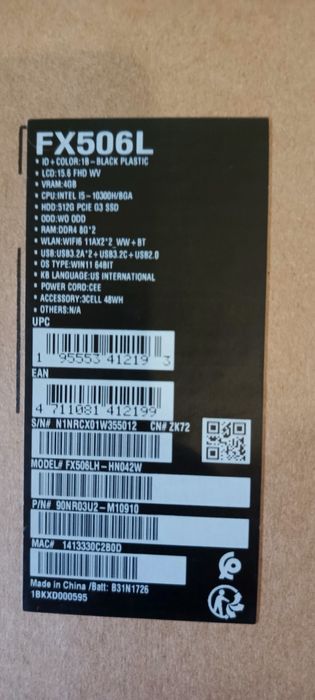 Asus taf gaming fx506l Mrągowo • OLX.pl