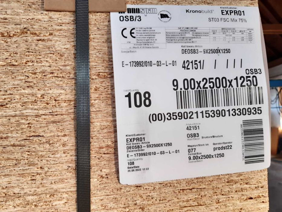 Płyta OSB 9, 12, 15, 18, 22, 25 mm 1250x2500 mm Dobre Miasto • OLX.pl