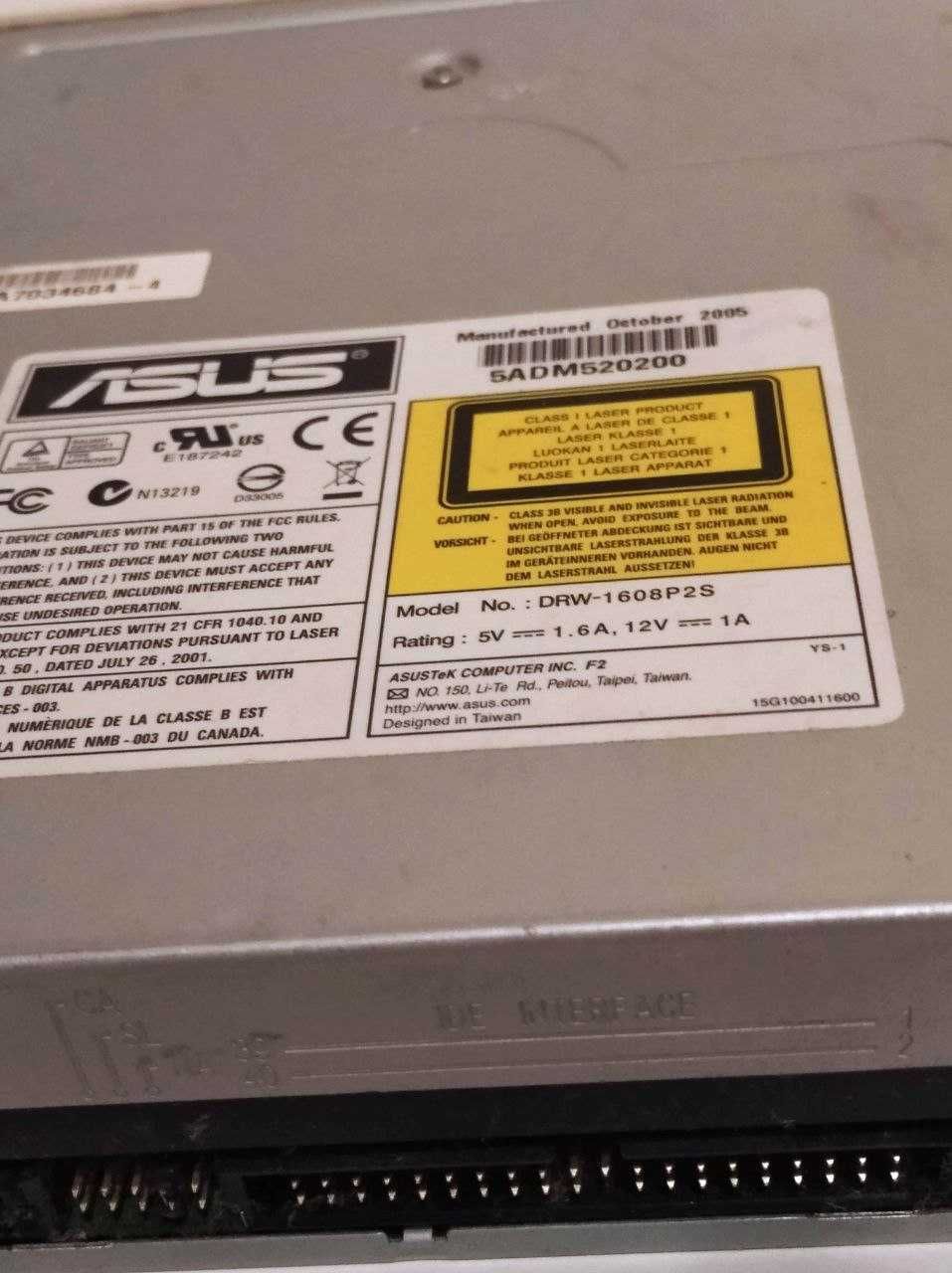 Привід дисків ASUS DRW-1608P2S DVD±RW, DVD-RAM: 90 грн. - Комплектуючі ...