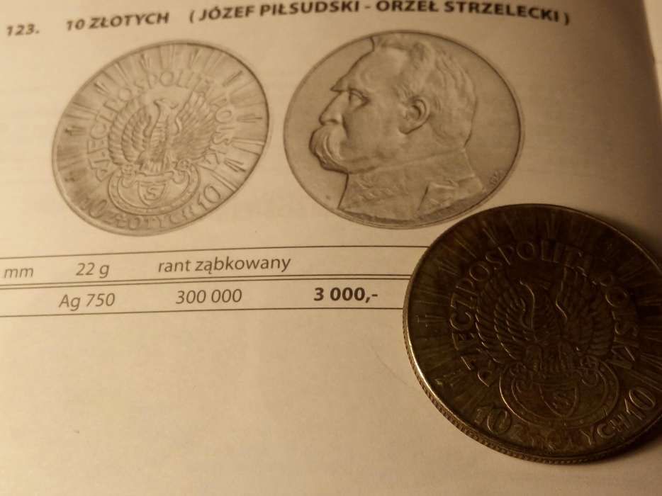 10 zl Józef Pilsudski Orzeł Strzelecki numizmatyka Poznań Chartowo • OLX.pl