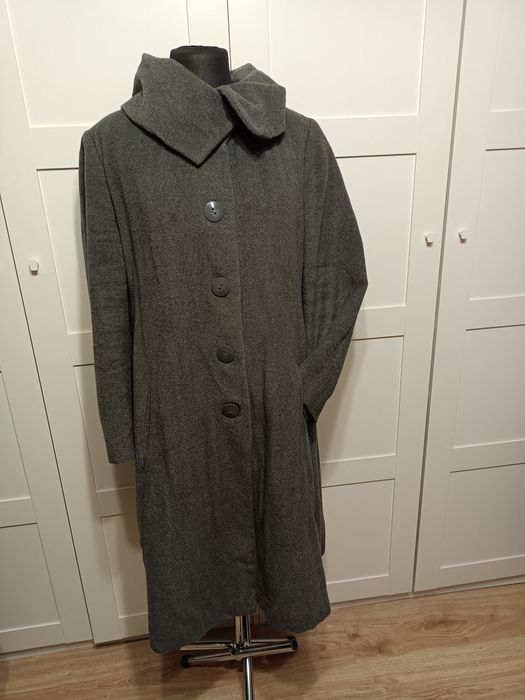 Damski wełniany długi płaszcz plus size oversize jass Czechowice ...