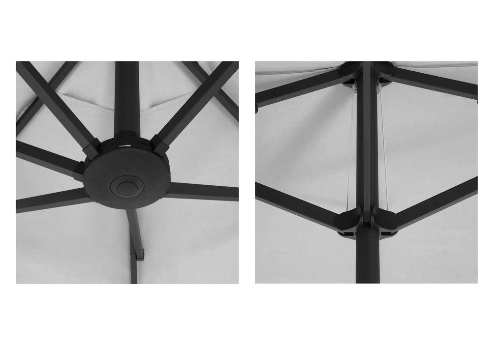 Podwójny ogrodowy parasol MEGA 460x270cm antracyt składany Oval XXL ...