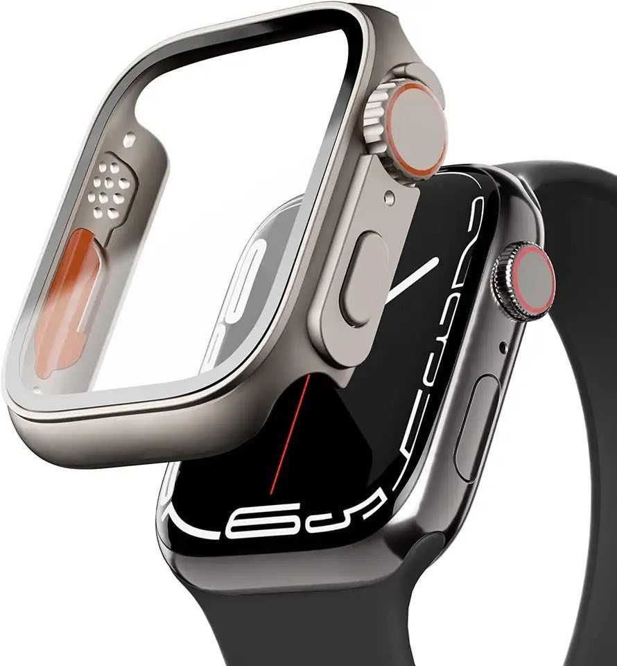 Чехол бампер с закаленным стеклом для Apple Watch на все серии чохол ...