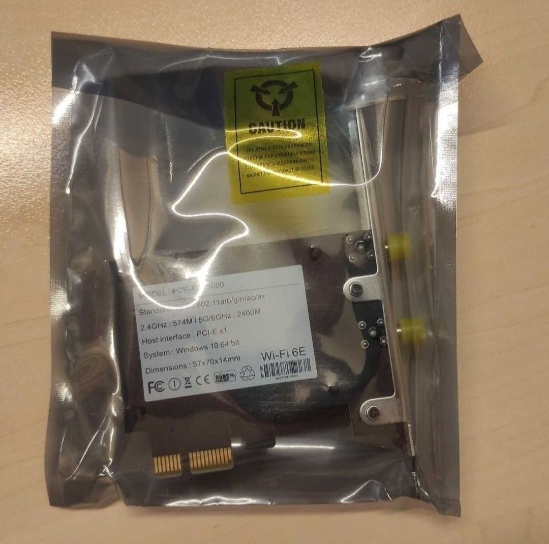 Wi-Fi 6E адаптер PCE-AXE3000 PRO Intel AX210 2.4/5/6 ГГц Bluetooth 5.3 ...