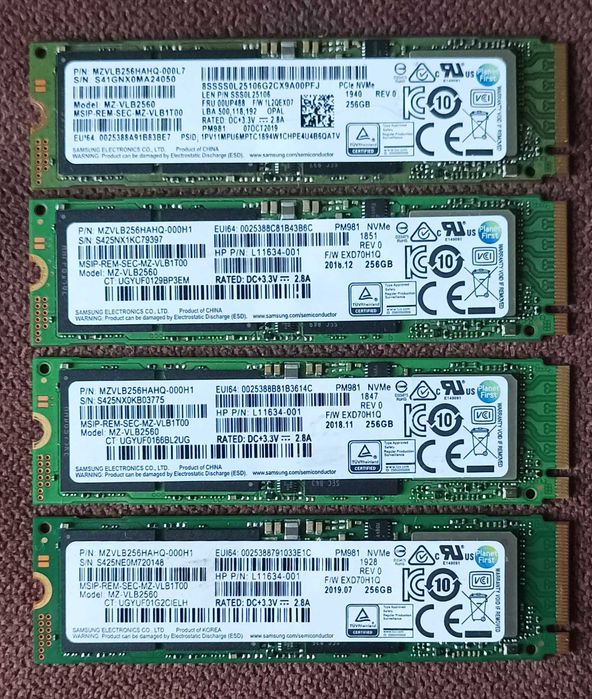 SSD M2 (Samsung pm981) 256-512gb nvme pcie 20шт !!!: 790 грн ...