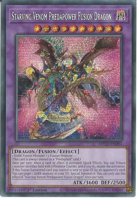 Karta YUGIOH Starving Venom Predapower Fusion Dragon HOLO Łomianki • OLX.pl