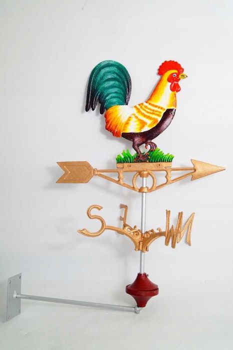 Duży żeliwny wiatrowskaz KOGUT KOLOROWY Gizałki • OLX.pl