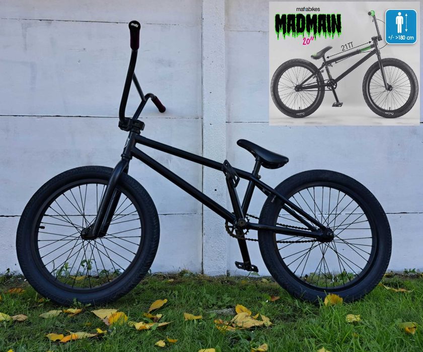 Rower BMX MAFIABIKES Madmain 20” 21TT Flat Black + kask Wołomin • OLX.pl