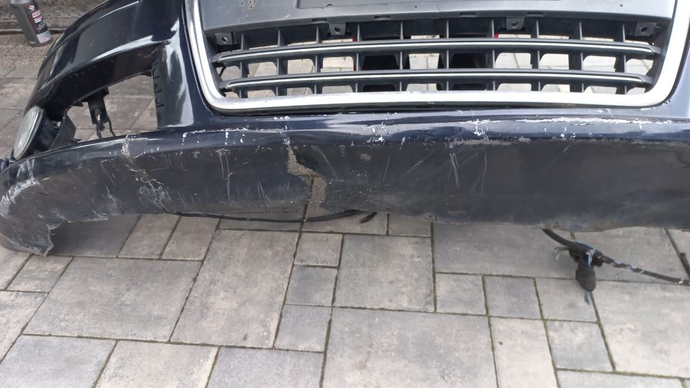 Audi a8 d3 lift duży grill zderzak przód przedni lz5j uszkodzony ...