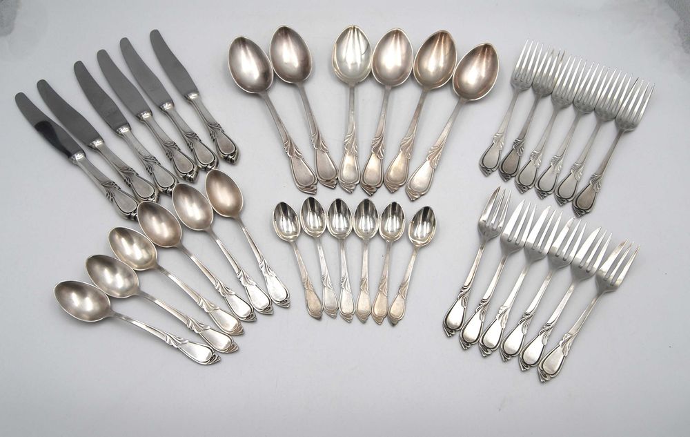 Zestaw srebrnych sztućców Hefra Rapsodia dla 6 osób pr. 800 Poznań ...