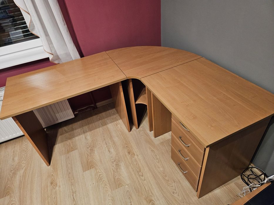 Biurko rogowe z szafką na szufladki Miasteczko Śląskie • OLX.pl