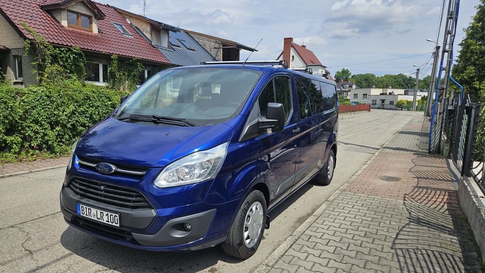 Fordt transit custom long 2016r 2.0 tdci 155km. Bezwypadkowy 6 osób Zabrze • OLX.pl