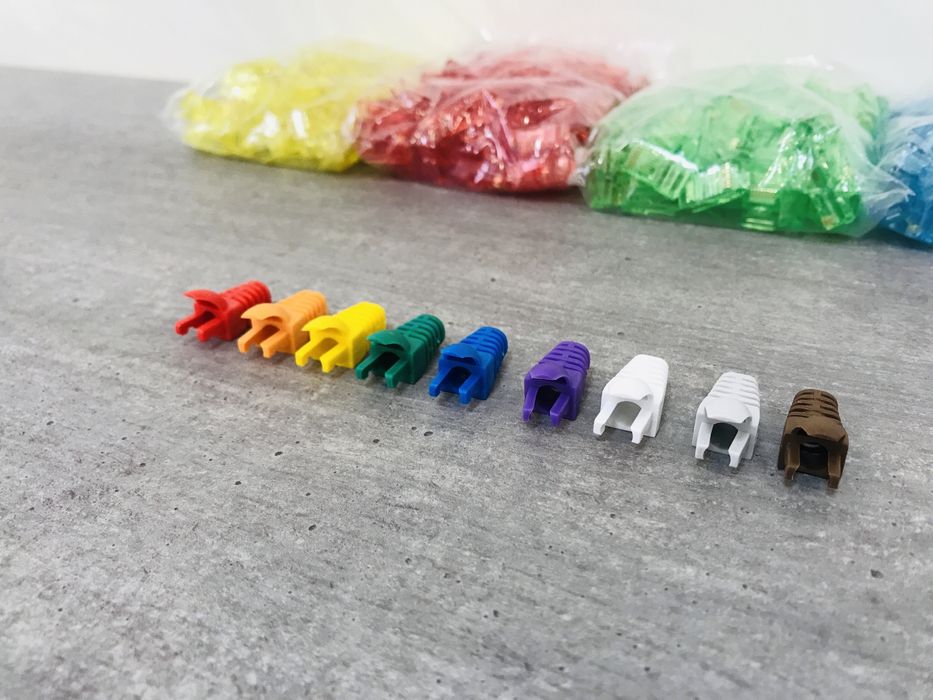 100шт Колпачок под обжим для коннектора RJ-45 колпачки RJ45 наконечник ...