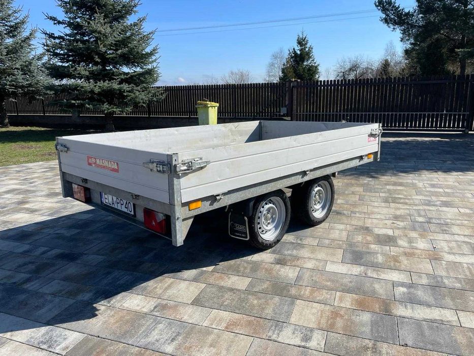 Przyczepka samochodowa dwuosiowa SARIS, platforma, aluminiowa, 2020rok ...