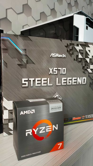 Ryzen 7 5800X3D BOX GW + Asrock X570 Steel Legend BOX Dąbrowa Górnicza ...