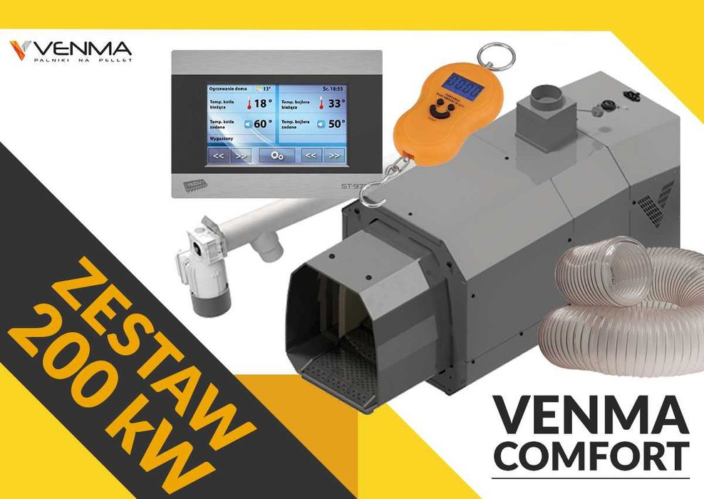 Palnik na pellet pelletowy podajnik 200 kW Venma samoczyszczący Lublin ...
