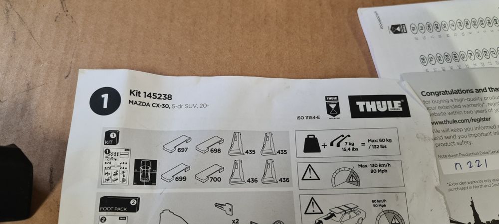 Mazda CX-30 Thule Wingbar Evo Bagażnik dachowy Poprzeczki dachowe ...