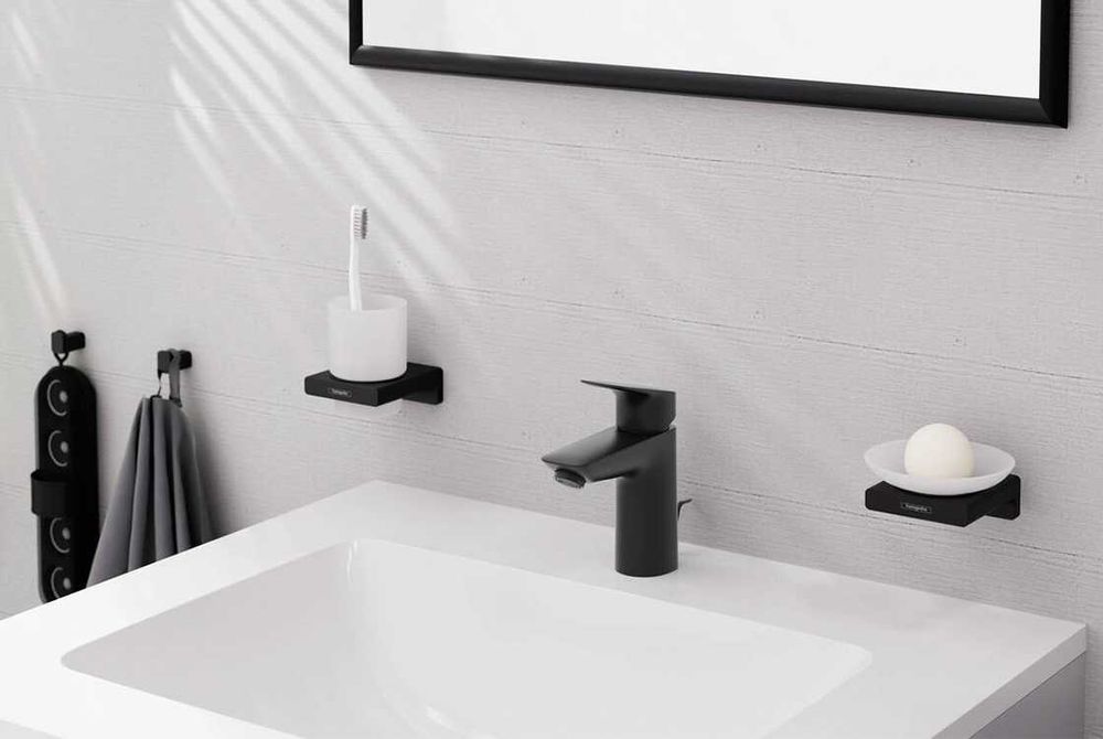 "НОВИНКА" Змішувач Logis 100 для умивальника, Matt Black (71100670 ...