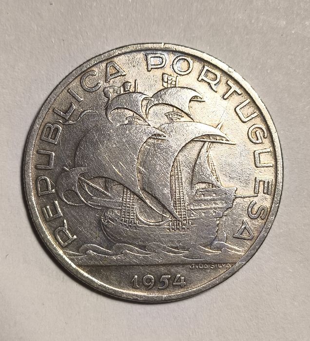 Moeda de 10 Escudos - 1954 [Prata] Odivelas • OLX.pt