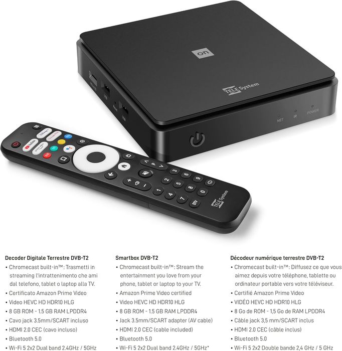 Dekoder naziemny cyfrowy Android TV Smart TV Upgrade Tuner DVB-T2 HEVC ...