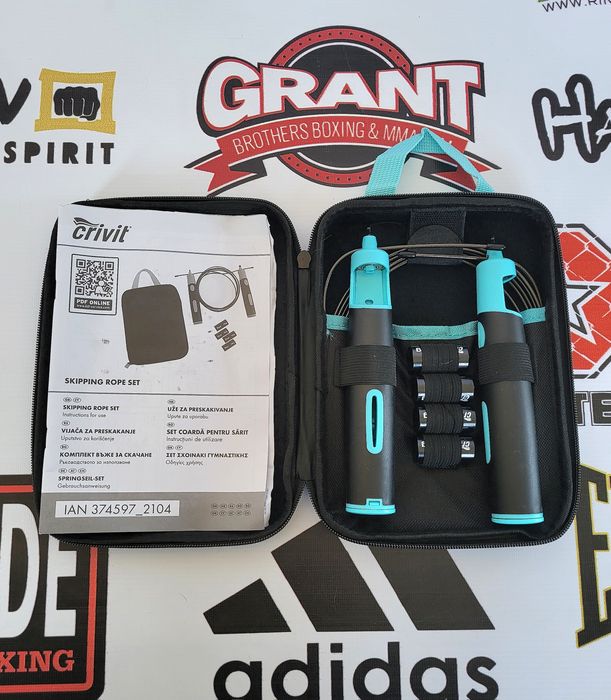 Crivit Оригінал Скакалка обтяжена підшипник стальний трос з грузиками ...