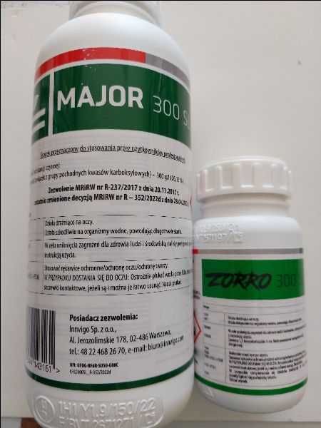 ZORRO 300 SL 0,25l + MAJOR 300 SL 1l pak na chwasty w rzepaku na 3ha ...