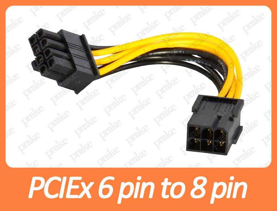 Переходник 6pin to 8pin удлинитель PCI-Ex (видеокарта): 60 грн ...
