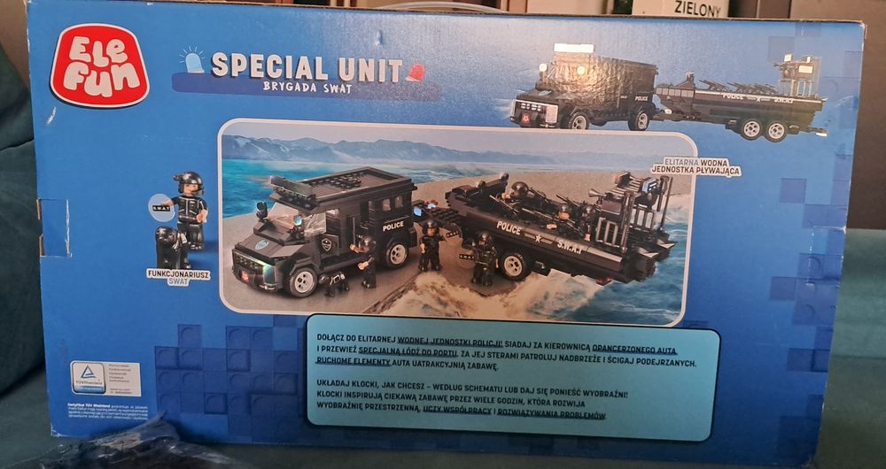 Klocki Elefun 764 elementy brygada SWAT policja jednostka specjalna ...