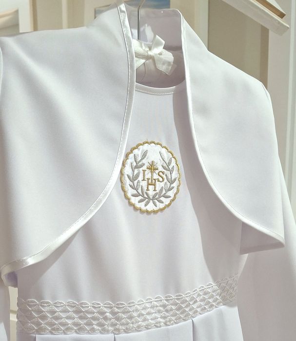 *Impressja* cudna sukienka alba komunijna bolerko torebka halka R.140 ...