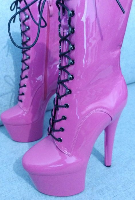 Kozaki pole dance lack latex 41 fuksja róż Kielce • OLX.pl