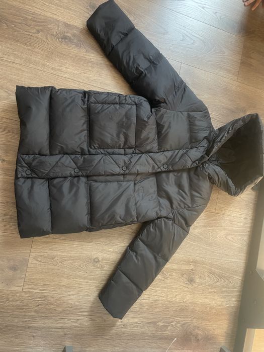 ZARA 152 kurtka lekka czarna długa płaszcz puchowa puch naturalny Zduny • OLX.pl