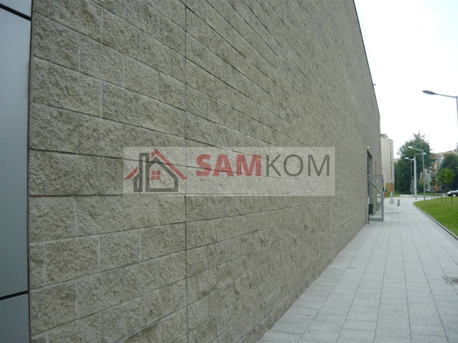 Pustak łupany jednostronnie szary ogrodzenie taras mur oporowy murek ...