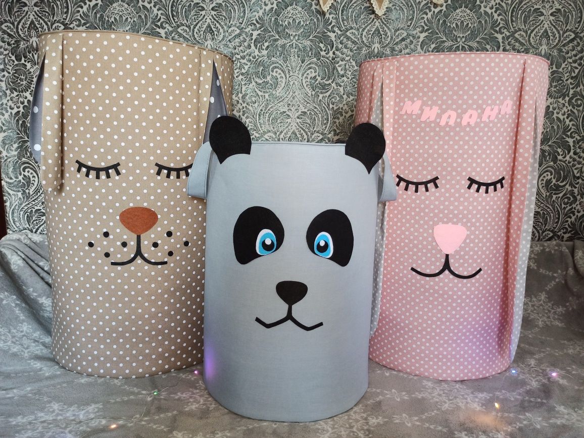 Корзина кошик мішок корзинка для іграшок з аплікацією якісна, велика 8: ...