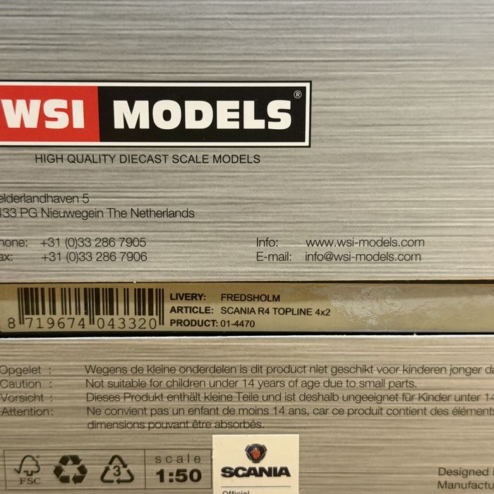 Model 1:50 WSI Scania R4 Topline 4x2 Kielnarowa • OLX.pl