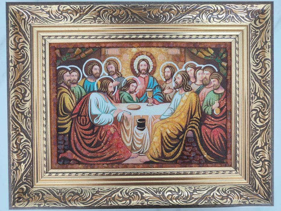 Бурштинова Ікона картина Тайна вечеря 1 000 грн Предмети мистецтва Рівне на Olx