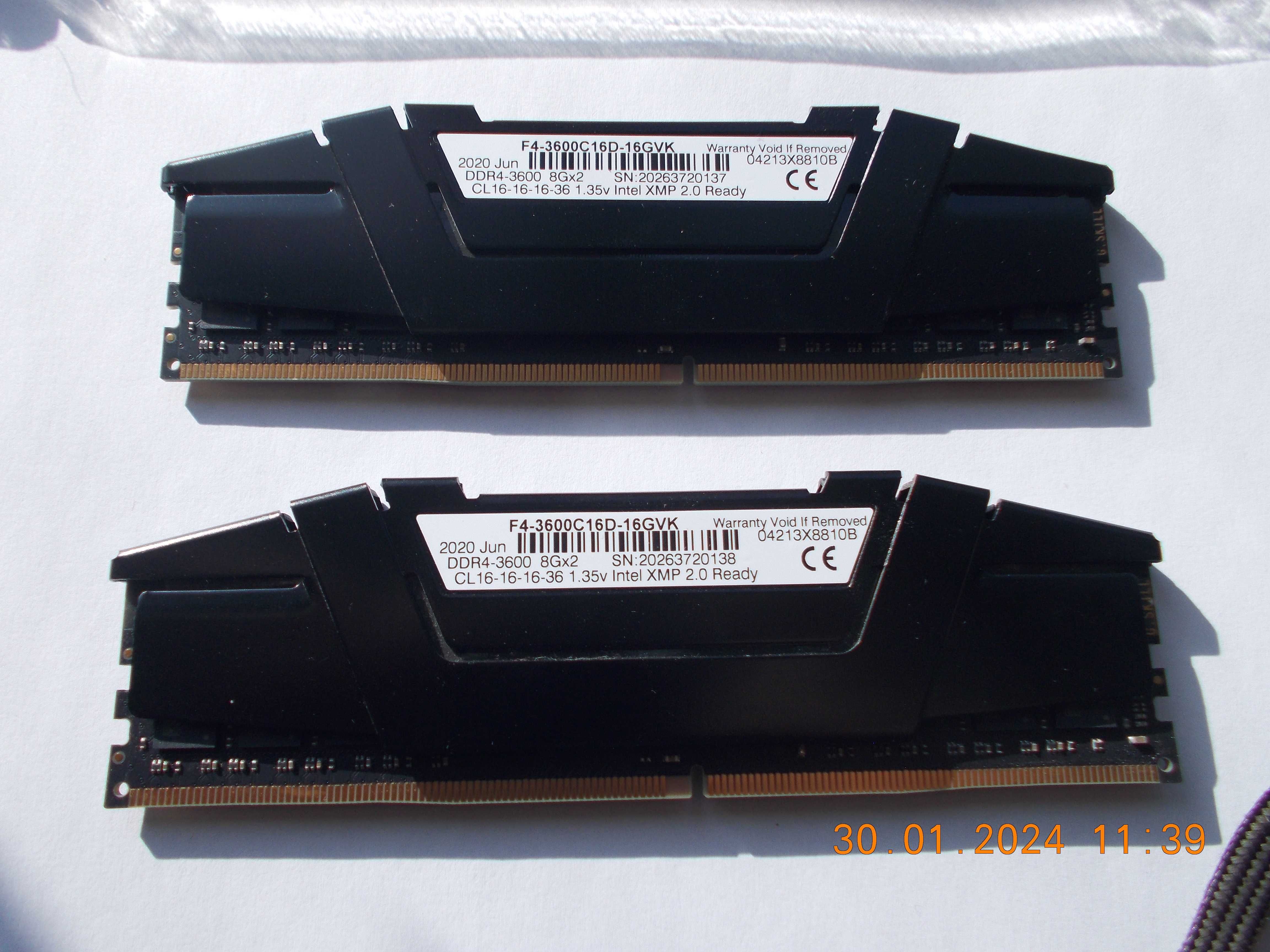 Оперативка DDR4 3600 CL16 16 Gb (2x8) G.SKILL F4-3600C16D-16GVK: 2 100 ...