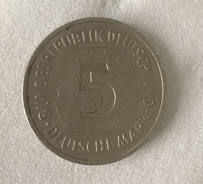 Moneta niemiecka bilon 5 Marek Niemieckich 1981 rok Deutsche Mark Radom ...