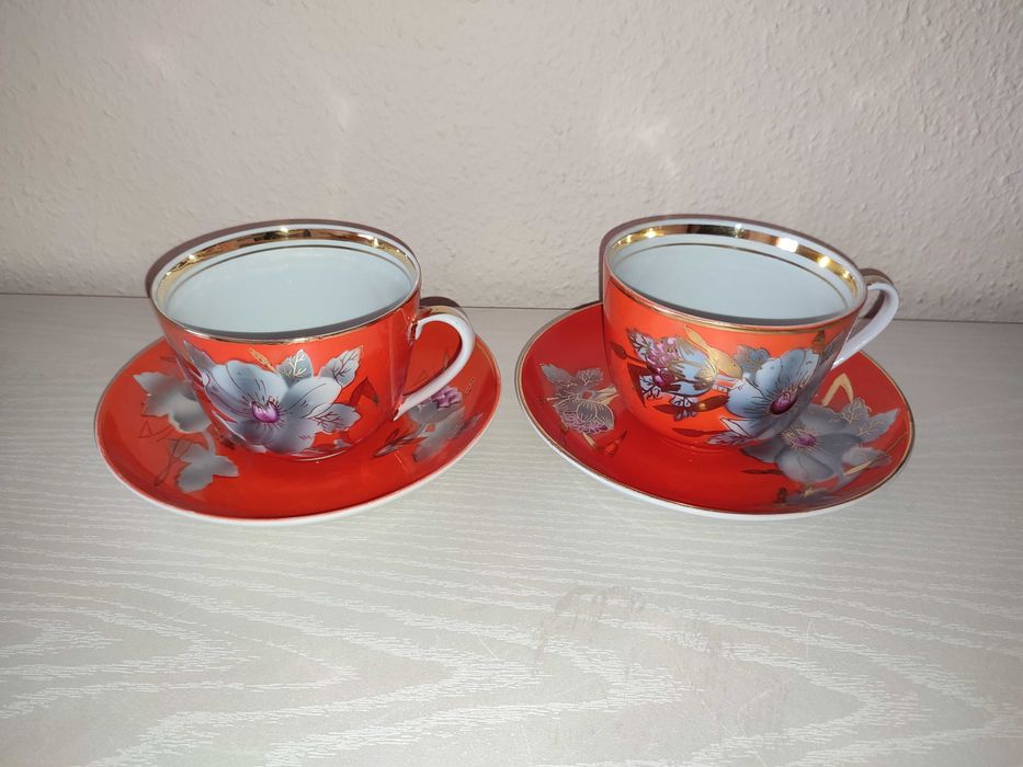 Фарфоровая чайная пара Мальва Барановский фарфоровый завод СССР 1973г 1 375 грн Посуд