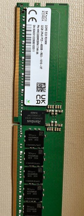 DDR5 RDIMM ECC reg 32Gb 4800 5600MHz серверна LGA4677, AMD SP5: 4 450 ...