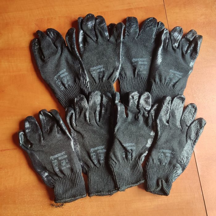 Новые перчатки рабочие хозяйственные с нитриловым покрытием 8 пар: 15 ...