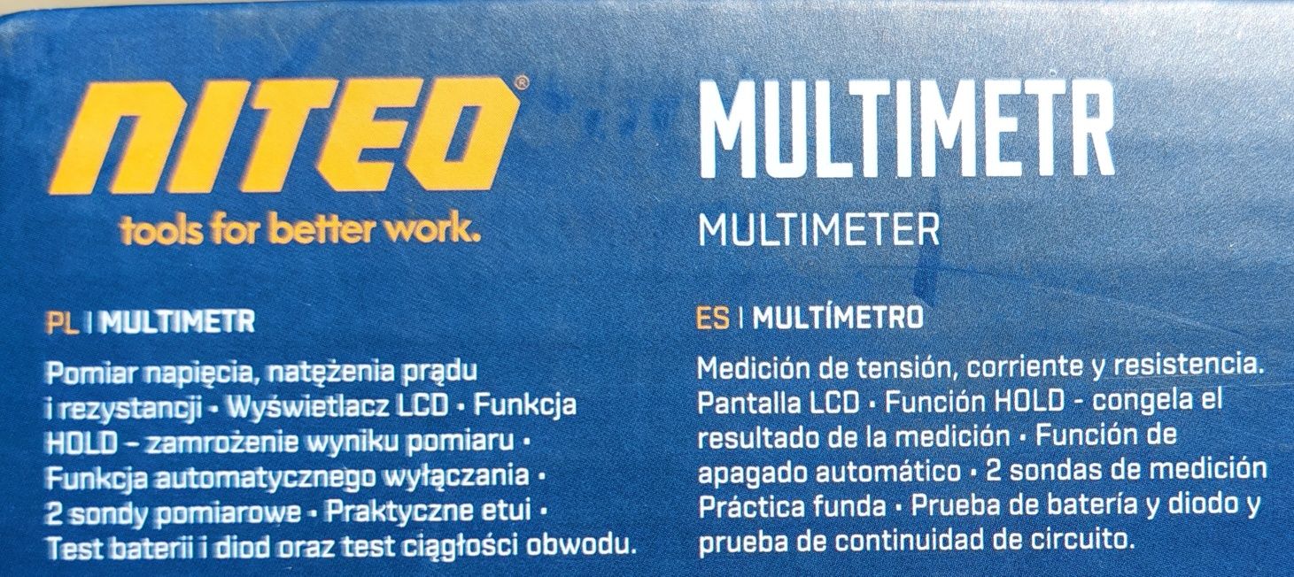 Multimetr cyfrowy miernik prądu NITEO TOOLS napięcia stałego Mysłowice ... Multimetr cyfrowy miernik prądu NITEO TOOLS napięcia stałego Mysłowice ...