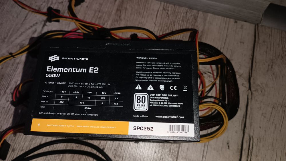 Zasilacz silentiumpc elementum E2 550W 80 Kaliś • OLX.pl
