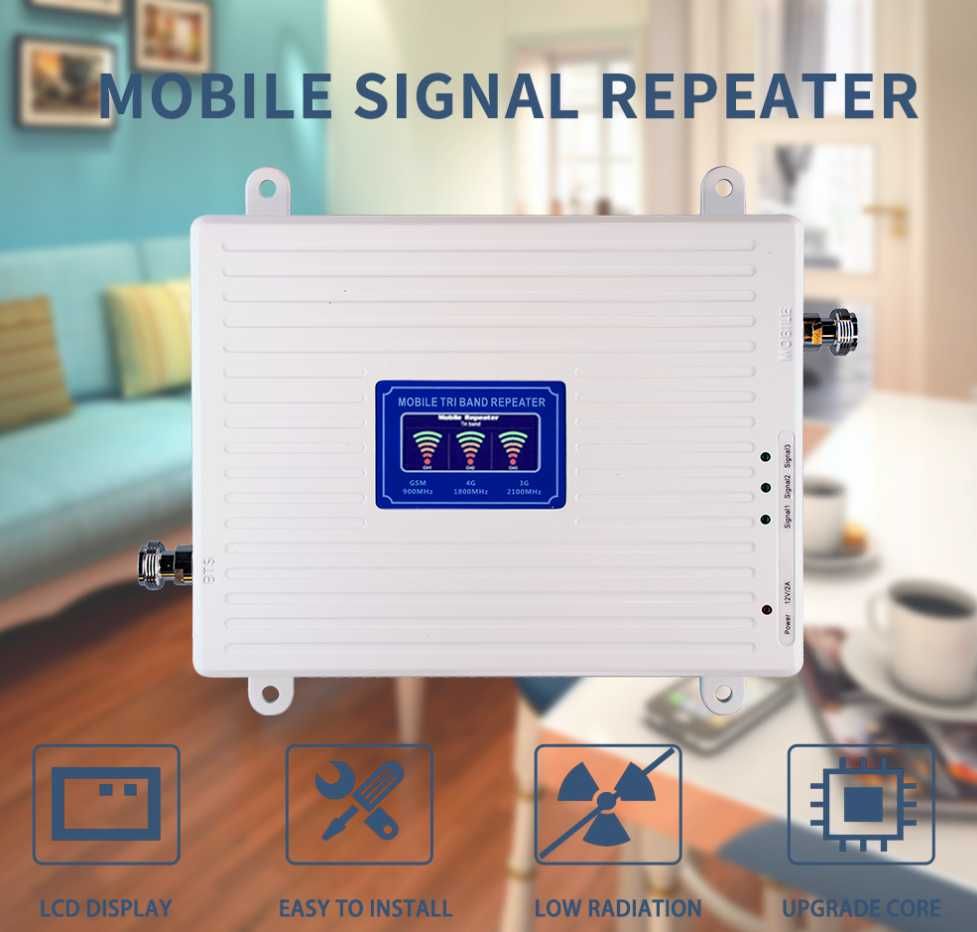 GSM репитер 3 диапазона 900 1800 2100, усилитель связи 3G 4G LTE: 3 500 ...