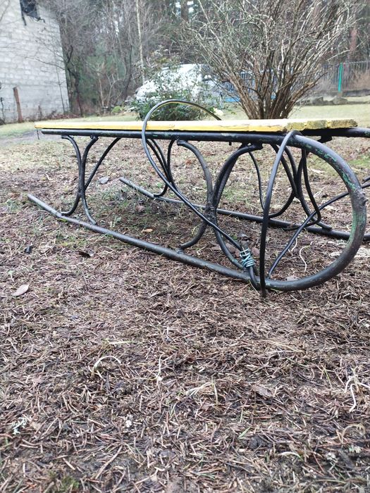 Sanki metalowe masywne solidne super na kulig mieszczą się dwie osoby ...